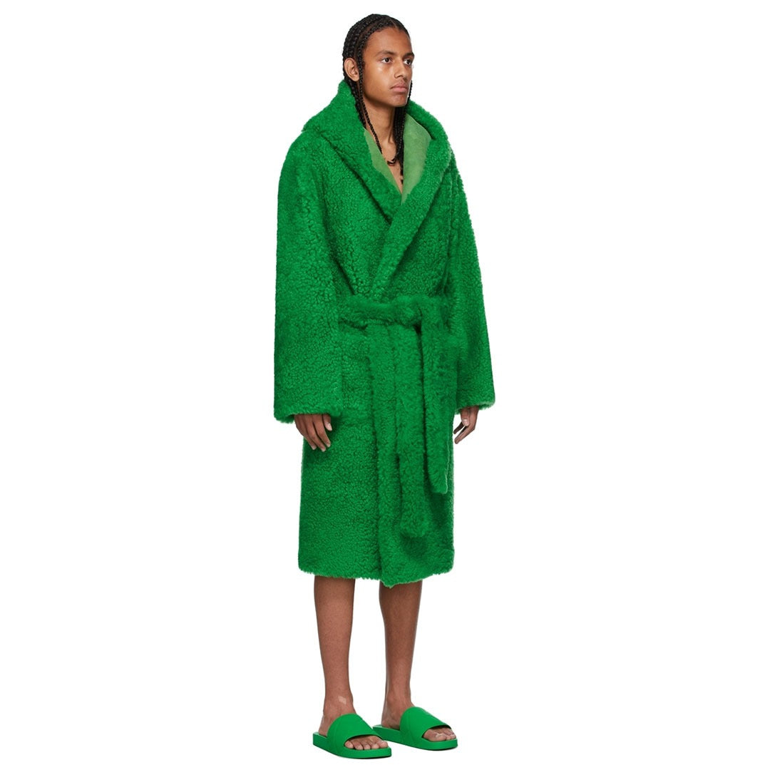 Green Color 100% Cotton Bathrobe – Large 1130015 – Elitestore Support